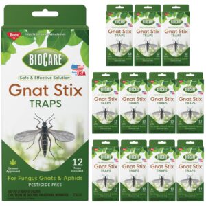 enoz biocare gnat stix for fungus gnats and aphids, pest control for plants and greenhouses, safe & effective (12 pack)