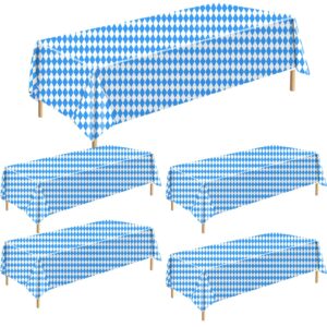 zyp 5 pcs oktoberfests tablecloth,54" x 108" oktoberfests bavarian vinyl table cover,oktoberfests decorations party table cloth,blue and white tablecloth oktoberfests bavarian flag check table cloth