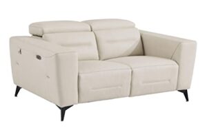 blackjack furniture ferrara power reclining sofa loveseat with usb ports to charge devices, adjustable multi-position headrests, wall hugger design, 64.3" w, beige