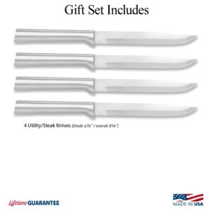 RADA 4-Piece Utility Knife Set Stainless Steel Steak Knives with Knife Sharpener