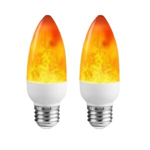 baeyateda led flame effect light bulb e26 flickering candle light bulbs atmosphere lamp for home gardens wedding party halloween christmas 2pcs