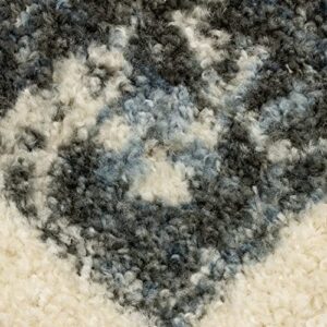 Maples Rugs Caprice Boho Medallion Trellis Kitchen Rugs Non Skid Accent Area Carpet [Made in USA], Neutral/Blue, 2'6" x 3'10"