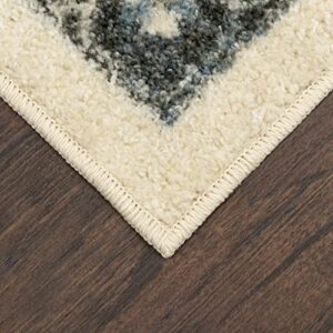 Maples Rugs Caprice Boho Medallion Trellis Kitchen Rugs Non Skid Accent Area Carpet [Made in USA], Neutral/Blue, 2'6" x 3'10"