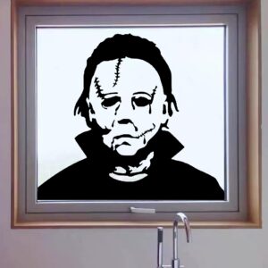 anfigure michael myers window stickers - window halloween decorations - holiday horror decals living room bedroom bathroom door window mirror vinyl art decor 18"x16"