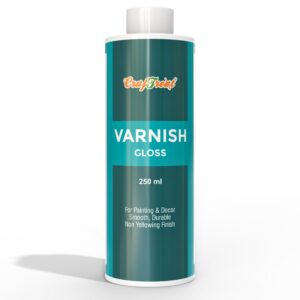 craftreat gloss varnish for acrylic painting - acrylic varnish for paintings 120 ml, clear acrylic gloss varnish for oil painting, canvas, wood