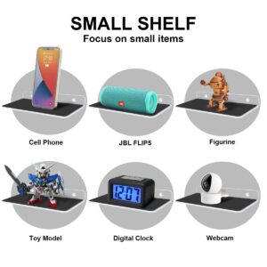 Desing Wish Small Shelf, Screw Mount Small Wall Shelf with Non-Slip Pad, Speaker Wall Mount for Bluetooth Speaker/Webcam/Decor, Acrylic Wall Shelf for Bedroom/Living Room (9 Inch, Clear)