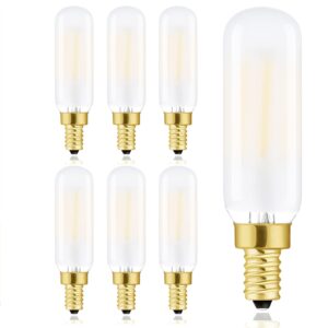 frosted t6 led bulbs, 4w e12 edison light bulbs soft white 3000k,400lm, 40w candelabra incandescent bulbs equivalent vintage led filament edison candle bulb with decorative, 6pack.