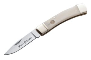 boker lockback 2.95 inch pocket knife, smooth white bone, traditional series 2.0, made in germany