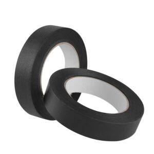 lichamp 2 pack black painters tape 1 inch, black masking tape 1 inch x 55 yards x 2 rolls (110 total yards)