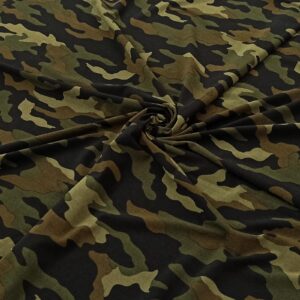 camouflage fabric by the yard, nylon spandex fabric by the yard|floral fabric lycra elastane jersey | 4 way stretch knit material soft smooth | quilting sewing patchwork fabric for diy (a)