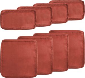 incbruce 8 piece outdoor patio cushion covers replacement, outdoor cushion slipcovers(4 seat covers and 4 back covers) with zipper for outdoor furniture, patio sofa couch(orange)