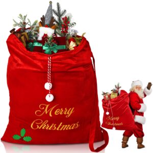 willbond large velvet christmas santa gift sack 36 x 30 christmas santa gift bag present bag for santa costume xmas party favor supplies gift wrap