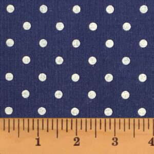 americana navy blue polka dot homespun cotton fabric by jcs - sold by the yard