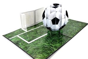 soccer pop up birthday card, 3d greeting card, congratulations card for sports fan, soccer team