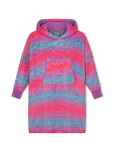 sleep on it pajamas wearable blanket hoodie for kids oversized hooded blanket sweatshirt for girls plush sherpa fleece (pink ombre, m/l)