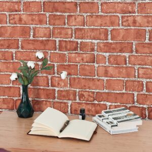 naphite red brick wallpaper peel and stick removable self adhesive faux brick wallpaper fake brick stick on wallpaper brick contact paper brick wall paper textured wallpaper waterproof17.7×78.7 inches