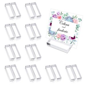 cobee clear acrylic sign display holders, 10 pcs table numbers slot stand, clear place card holders, wedding sign holders, slot table numbers display stands for numbers photos office menu meeting