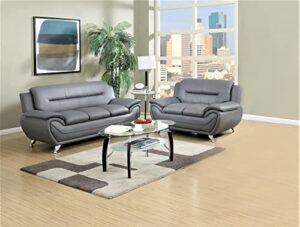 us pride furniture michael collection modern style faux leather versatile couch for living room, bedroom or office-comfortable design and elegant look, loveseat, sofa, cloud grey