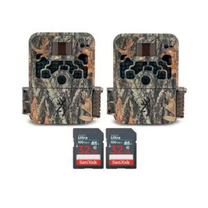 browning strike force 850 extreme trail game camera (16mp) (2-pack) bundle with 32gb memory card (2-pack) (4 items)