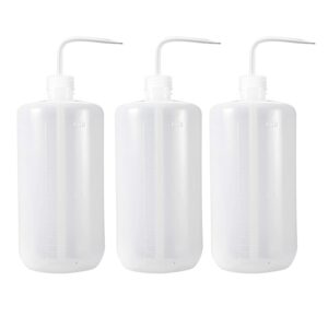 1000ml plastic safety wash bottle, lab squeeze bottle with narrow mouth and scale labels, squirt bottle for plant flower succulent watering - 3 packs