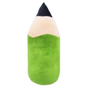 massjoy large creative cute pencil plush pillow cushion, men and women birthday gifts. green-20 inch