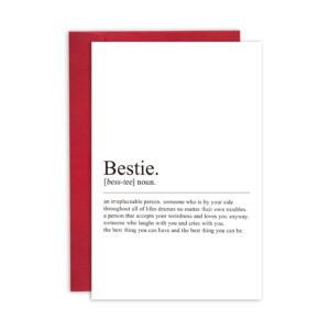 bestie definition card, funny birthday card for friends, best friend card, unique friendship card for bbf, galentines day card