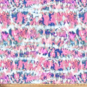 DAVID TEXTILES Cloud Shibori Tie Dye Anti-Pill Premium No-Sew Throw Fleece Fabric Kit (50x60), Multi