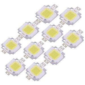 kuuleyn led chip, led chip bulb,10pcs 10w led warm/cool white smd chip cob dc 9-12v for lamp flood light bulb replacement(cool white)