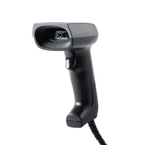 bizpal wired 1d & 2d barcode scanner, wide-angle lens easy coverage, fast scanning, ergonomic handle, anti-shock, suitable for store, restaurant, pharmacy, clothing industry, plug and play bsc-2000