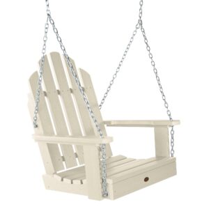 highwood ad-sw2cw23-whe classic westport adirondack single seat 1-person porch swing, white