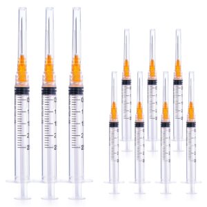 20pack 2.5ml syringes with 25 gauge 1 inch needle for industrial, scientific labs, liquid dispensing, oil or glue applicator, individually wrapped