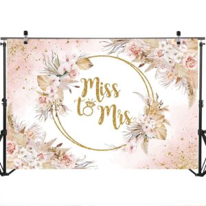 Mocsicka Boho Miss to Mrs Backdrop Bridal Shower Engagement Party Decorations Boho Floral Wedding Bride to Be Engagement Photography Background (7x5ft)