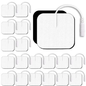 anrlafie tens unit replacement pads tens unit pads sm electrodes pads 2x2”20 pcs reusable self-adhesive electrodes pads,compatible with auvon tens 7000 tens unit replacement pads muscle stimultaion