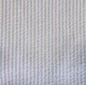 richlin fabrics 3 yard pack 58" seersucker stripe, 100% cotton, blue & white