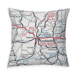 coshocton map outdoor cushion cases home state accent waterproof cushion cover farmhouse outdoor waterproof decorative pillow cover for patio furniture porch 22x22in