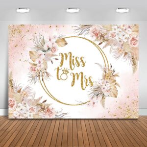 mocsicka boho miss to mrs backdrop bridal shower engagement party decorations boho floral wedding bride to be engagement photography background (7x5ft)