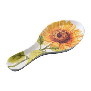 upware melamine spoon rest spoon holder kitchen utensil holders 9.625 inch for kitchen counter dining table (sunflower)