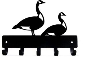 the metal peddler canadian geese key rack holder - small 6 inch wide - made in usa; wall mount