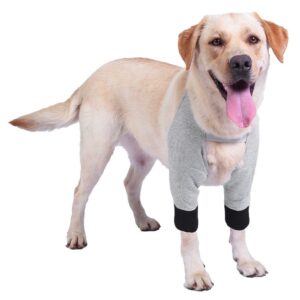 dongker dog recovery sleeve,elastic dog front leg brace with adjustable buckle & soft padded for dog knee after surgery wear