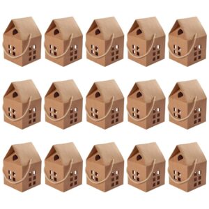 house shaped paper candy box: 15pcs paper boxes kraft paper package box christmas packing box for wedding xmas party favor holder