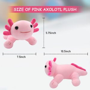 CHUDATOM Kawaii Axolotl Plush Toy 10.5'' Soft Stuffed Animal Pillow Doll for Kids Birthday Home Decor