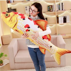 oukeyi soft fish cushion pillow，35inch/ 90cm carp plush pillow stuffed toy throw pillow for home decoration gift stuffed animal toy