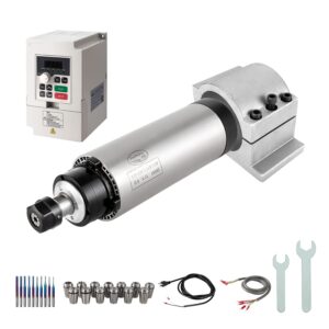 cnc spindle motor kits, 220v 2.2kw Φ80mm air cooled spindle cnc spindle cnc motor + 2.2kw vfd+Φ80mm clamp mount + collet kit er20+ drill bits+ wires for cnc router machine