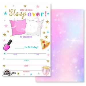 grace yonks - pack of 20 birthday party invitations with envelopes, multicolor, 4x6 inches