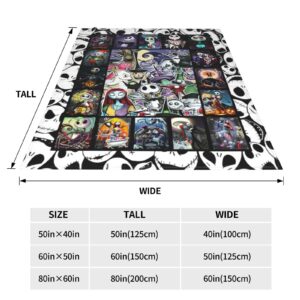 Ennankob Before Halloween Christmas Throw Blankets Soft Warm Micro Fleece Blanket Novelty Home and Collectible Holidays Party All Seasons for Kids Aldults 50''X40'', Black 2