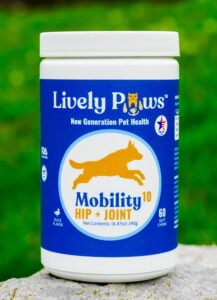 lively paws™ mobility 10 hip & joint care supplement for dogs- soft chews with glucosamine, msm, green-lipped mussel, manganese, chondroitin & vitamin c