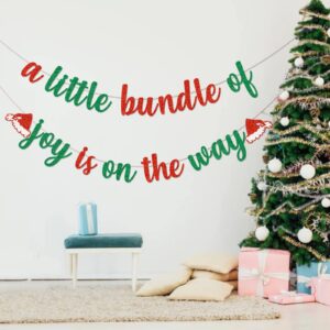 A Little Bundle of Joy Is On The Way Banner Christmas Baby Shower Decorations Winter Baby Shower Decorations Christmas Baby Shower Party Supplies