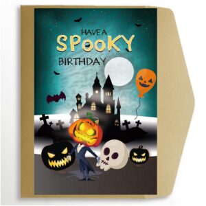 goroar spooky birthday card, halloween birthday card, october birthday card, have a spooky birthday