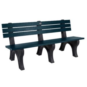 sequoia professional cm-bensq63-fbe aurora park bench, 6 ft, federal blue