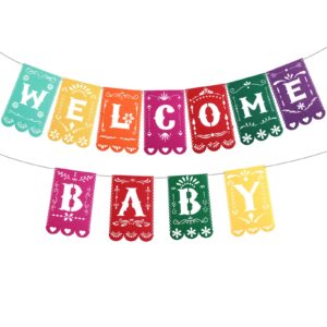 mexican welcome baby banner fiesta mexicano baby shower small banner mexican welcome baby felt banner decorations for baby showers, te de canastilla celebrations